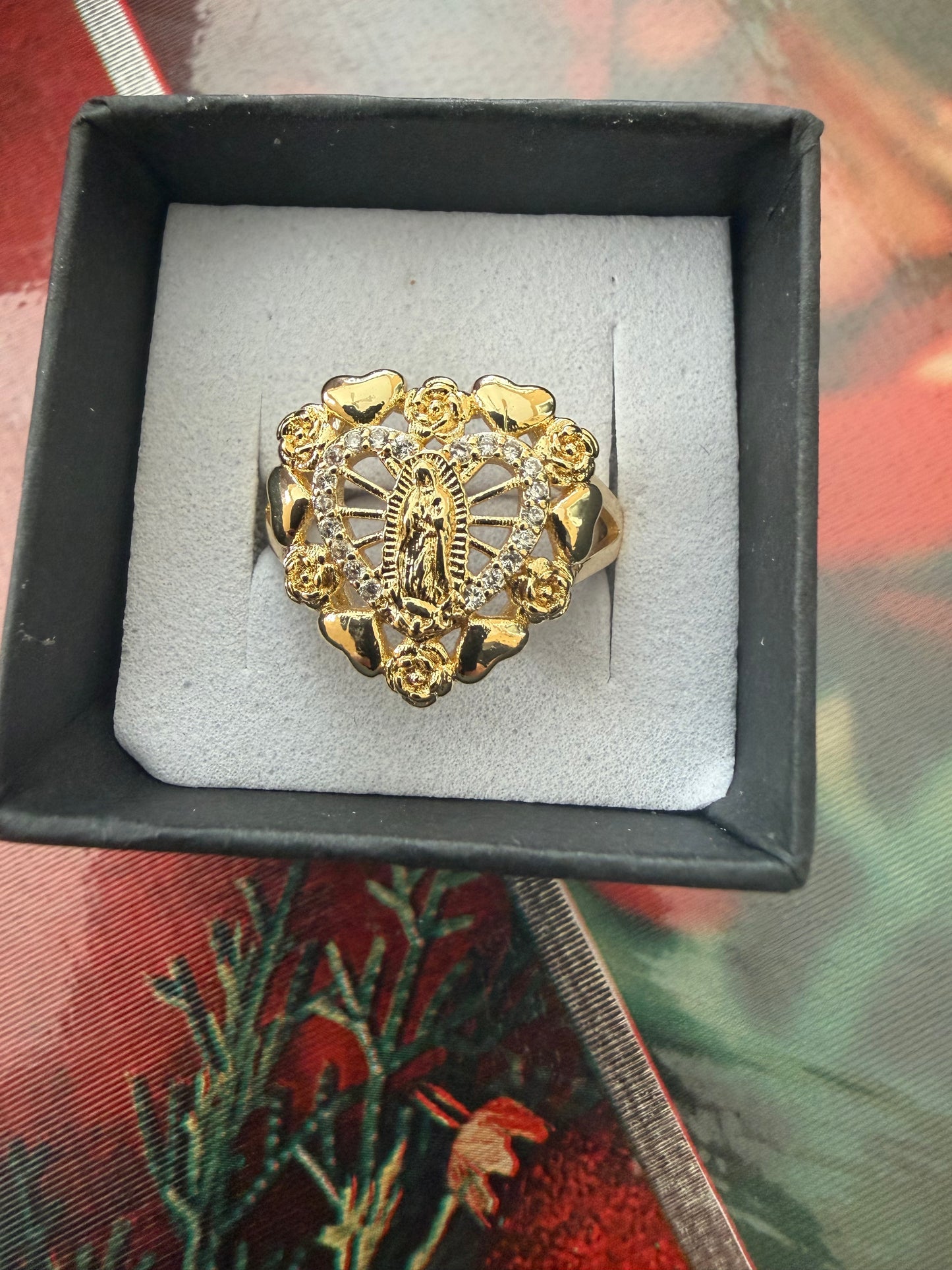All gold Virgen mary ring – Bonita jewelry co